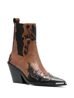 Rabanne Santiag Cowboy Boots - Brown