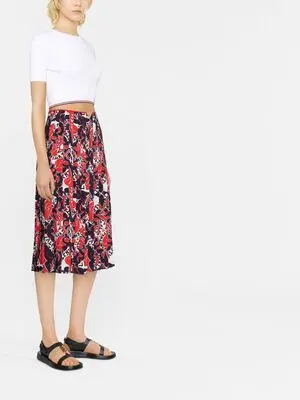 Valentino Garavani Archive Manifesto Pleated Midi Skirt
