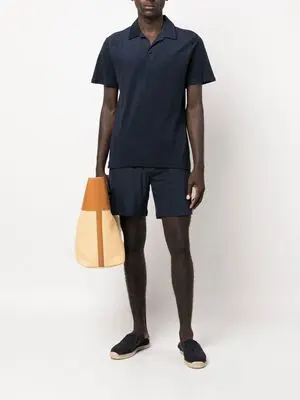 Frescobol Carioca Faustino Terry Buttonless Polo Shirt - Blue