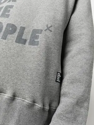THE POWER FOR THE PEOPLE Logo Print Organic Cotton Crewneck Sweatshirt