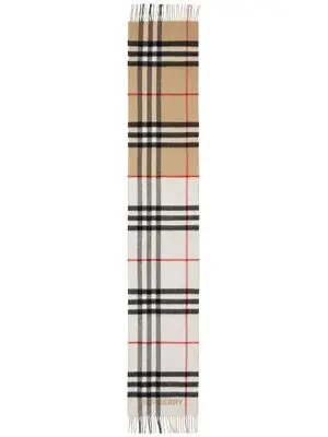 Burberry Contrast-check Cashmere Scarf - Neutrals