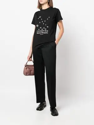 MAISON MARGIELA Numbers-motif Cotton T-shirt - Black