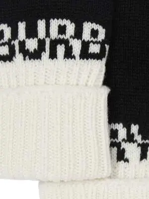 Burberry Logo Intarsia Cashmere Gloves