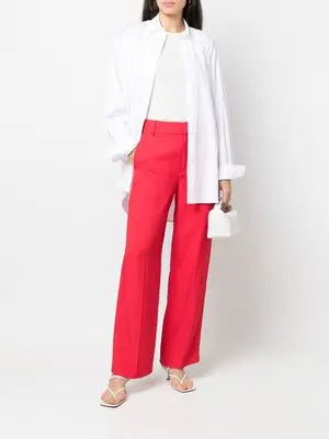 Co Straight-leg Trousers - Red