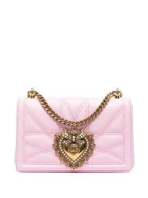 Dolce & Gabbana Medium Devotion Quilted Shoulder Bag - Pink