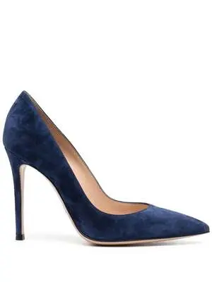 GIANVITO ROSSI 105mm Pointed Suede Pumps - Blue