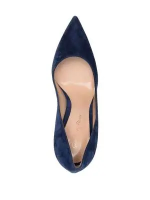 GIANVITO ROSSI 105mm Pointed Suede Pumps - Blue