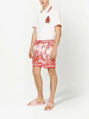 Dolce & Gabbana Heraldic-patch Piqué Polo Shirt - White