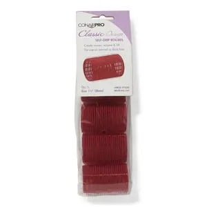 CONAIR PROFESSIONAL Red 1-1/2 Inch Classic Style Self Grip Rollers 5 Pack - Red