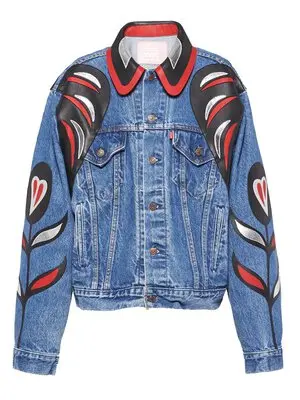 Miu Miu x Levi - Denim And Nappa Leather Trucker Jacket
