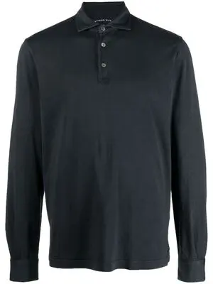 Fedeli Long-sleeve Polo Shirt - Blue