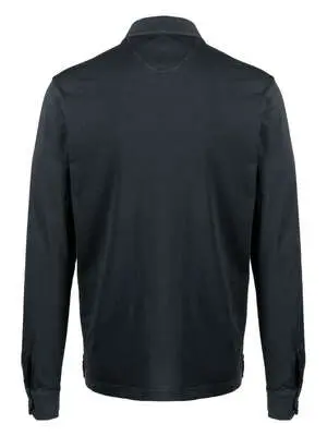 Fedeli Long-sleeve Polo Shirt - Blue