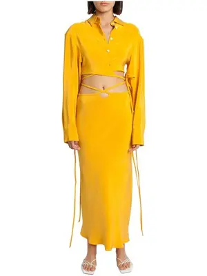 Christopher Esber Mango Loophole Bias Tie Skirt