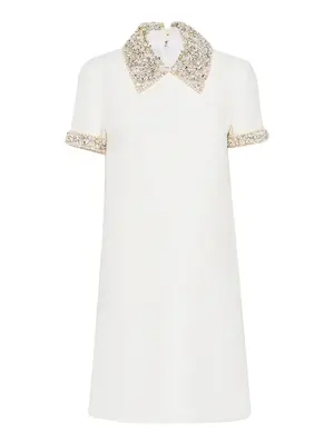 Miu Miu Embroidered Cady Mini-dress