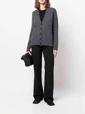 JIL SANDER V-neck Wool Cardigan - Grey