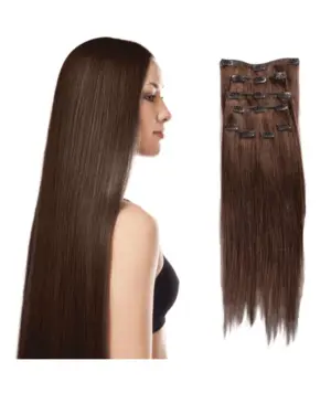 DONNA BELLA 14" Clip In Straight Human Hair Extensions - One-color