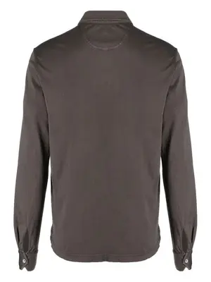 Fedeli Long-sleeve Polo Shirt - Brown