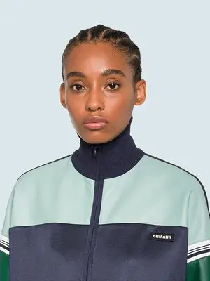 Miu Miu - Lux Jersey Intarsia Blouson Jacket