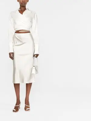 Jacquemus Notte Side-slit Midi Skirt - White