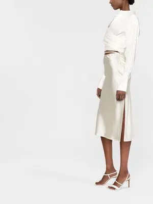 Jacquemus Notte Side-slit Midi Skirt - White