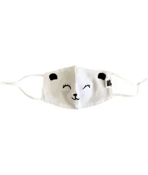PAPER CAPE - Singular Embroidered Bear Reusable Toddler & Kid Face Mask