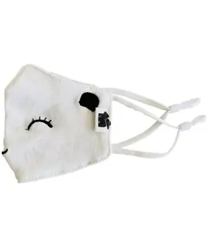 PAPER CAPE - Singular Embroidered Bear Reusable Toddler & Kid Face Mask