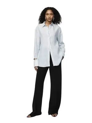 Another Tomorrow Linen Oversized Shirt