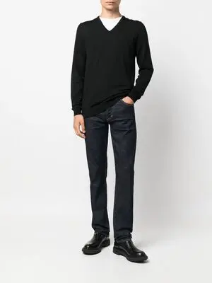 BOSS V-neck Wool Jumper - Black