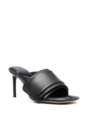 Jacquemus Les Mules Aqua Leather Sandals - Black