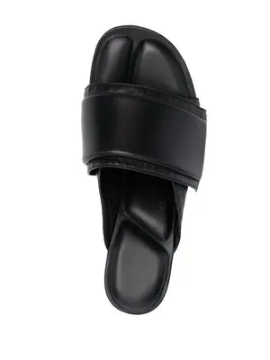 Jacquemus Les Mules Aqua Leather Sandals - Black