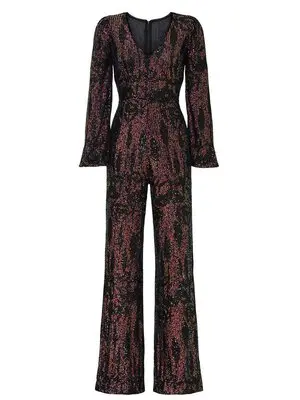 Monique Lhuillier Sequin Wide Leg Jumpsuit