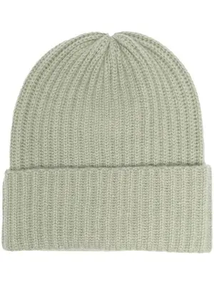 LISKA Rib-knit Cashmere Beanie - Green