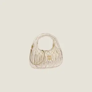 Miu Miu Miu Wander Matelassé Nappa Leather Mini Hobo Bag