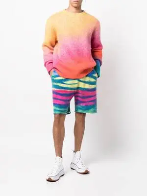 THE ELDER STATESMAN Frank Striped Cashmere Shorts