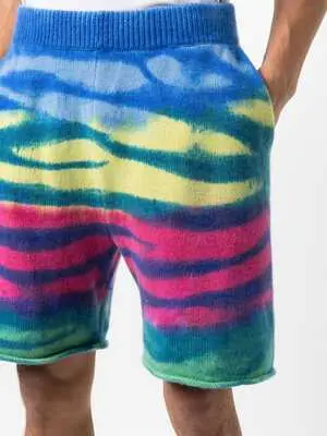 THE ELDER STATESMAN Frank Striped Cashmere Shorts