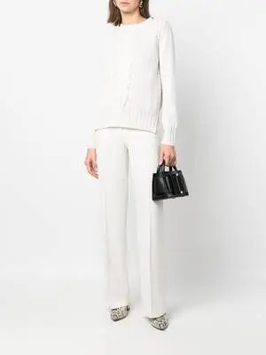 D.exterior Cable-knit Crew-neck Sweater