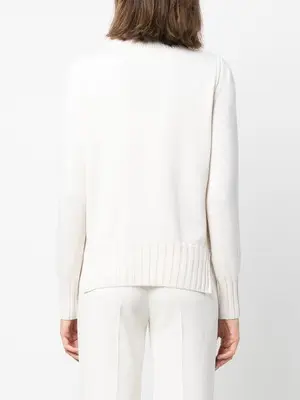 D.exterior Cable-knit Crew-neck Sweater
