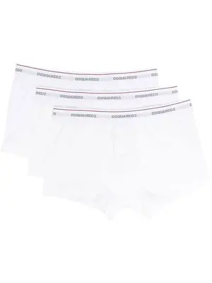 Dsquared2 Three-pack Logo-waistband Boxers - White