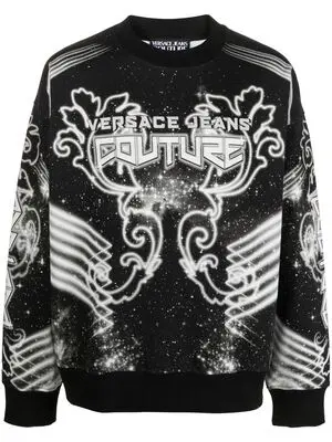 Versace Space Print Crewneck Sweatshirt