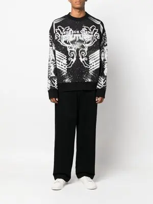 Versace Space Print Crewneck Sweatshirt