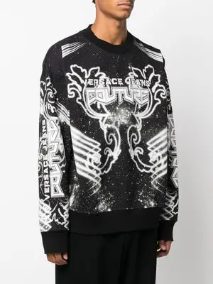 Versace Space Print Crewneck Sweatshirt