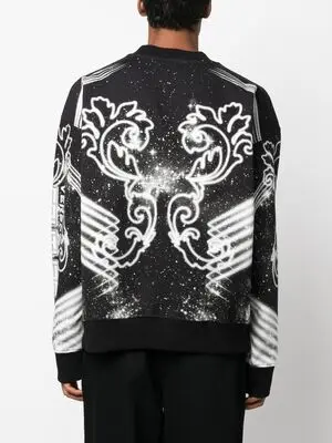 Versace Space Print Crewneck Sweatshirt