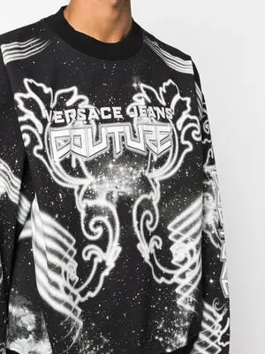 Versace Space Print Crewneck Sweatshirt