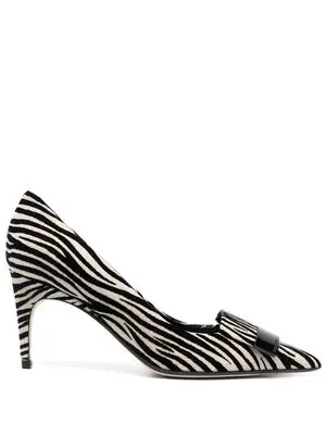 SERGIO ROSSI Sr1 90mm Zebra-print Pumps