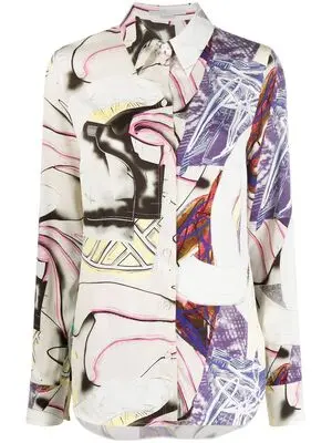 Stella McCartney Abstract Print Buttoned Shirt - White