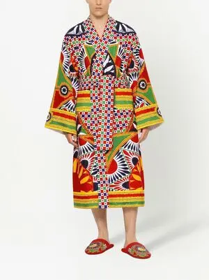 Dolce & Gabbana Terry Cotton Bath Robe - Yellow