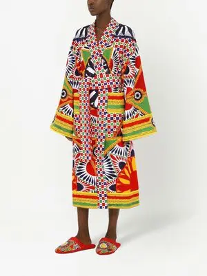 Dolce & Gabbana Terry Cotton Bath Robe - Yellow