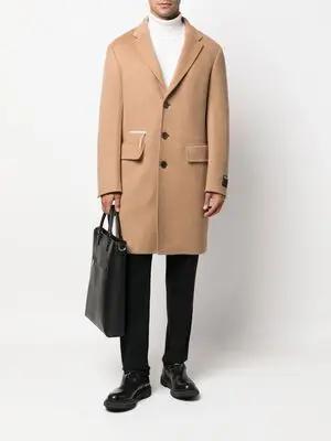 Zegna Single-breasted Coat With Zip Pocket