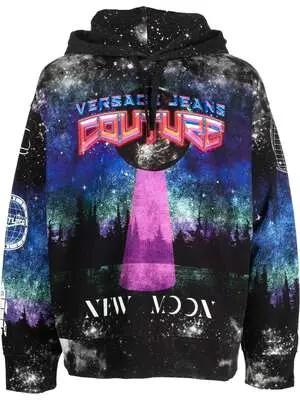 Versace Graphic-print Hoodie - Black