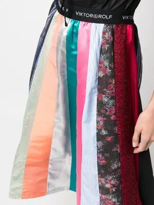 Viktor & Rolf Patchwork A-line Midi Skirt